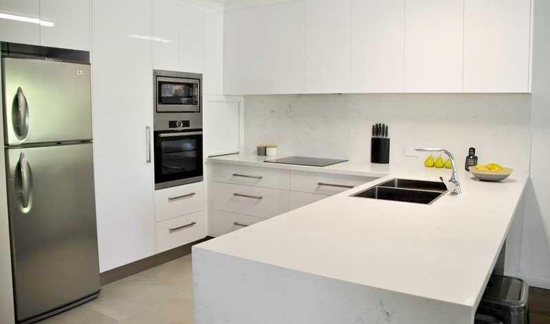 Matching splashback and benchtop for a professional finish
