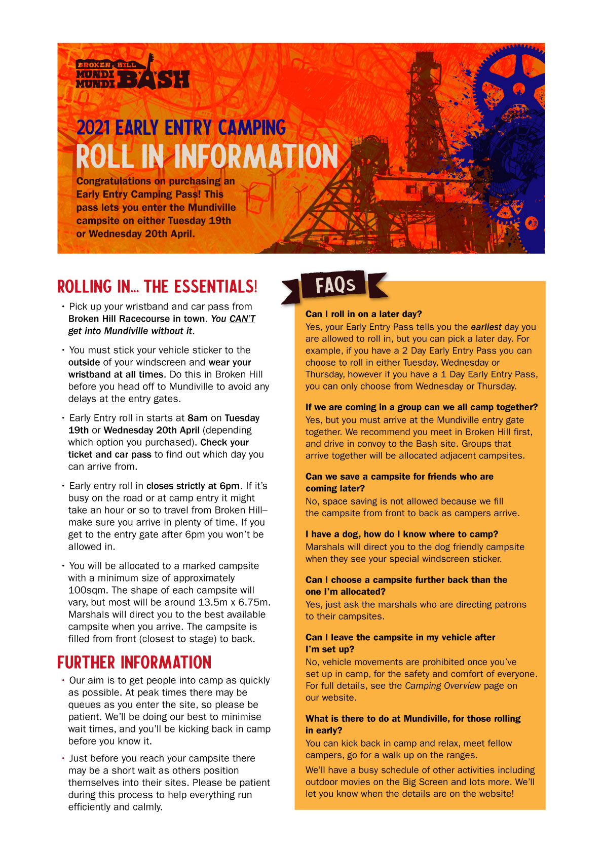 Early Entry Camping Pass - Additional Nights at Mundiville