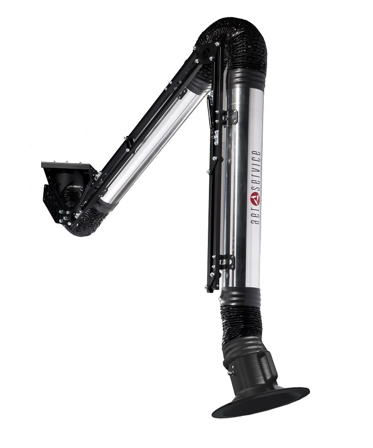 Aluminium articulated fume extraction arm Ø160x2m