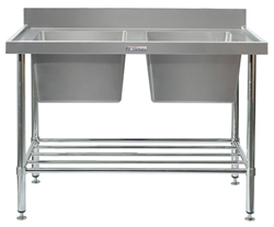 Simply Stainless SS06-7-1500 Double Sink Bench