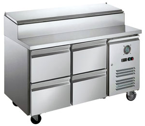 FED-X XSS7C13S2V-4D Stainless Steel 4 Drawer Sandwich Counter Fridge