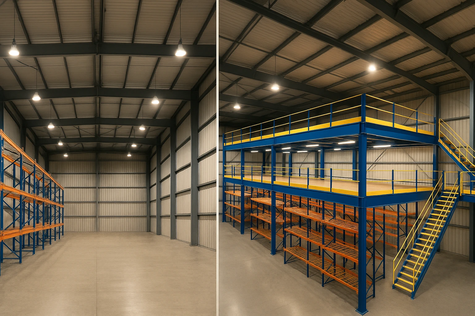 Before & After: Transforming Warehouse Layouts with Mezzanine Floors